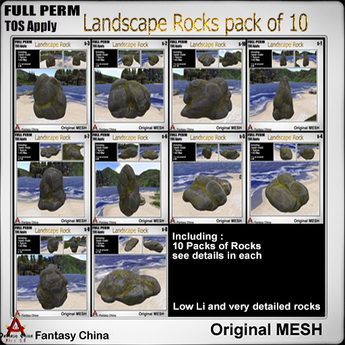 Second Life Marketplace - Rocks - Full Perm, Landscape Rock, Rocks, Rock, Rocks, Landscape Rocks ...